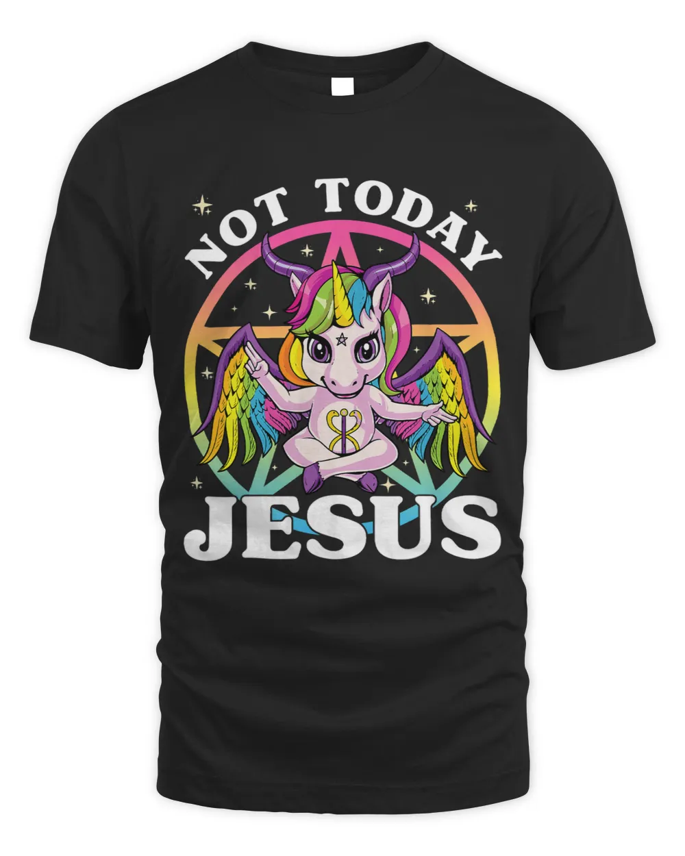 Satanic Unicorn Not Today Jesus Satan Unicorn Baphomet Sigil