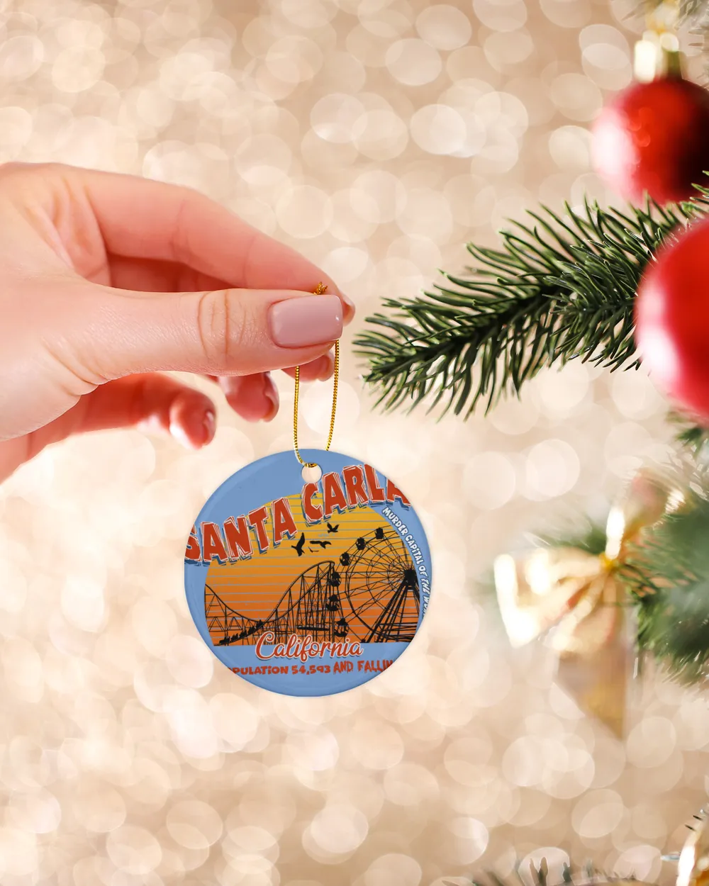 Santa Carla Murder Capital Of The World Ornament - Circle Santa Carla Murder Capital Of The World Ornament - Circle