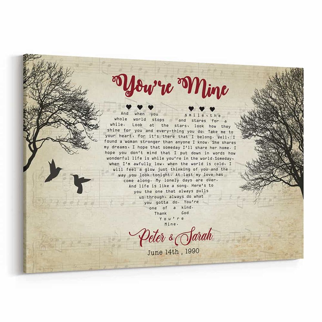 Personalized Custom Song Lyrics Prints Canvas CS60