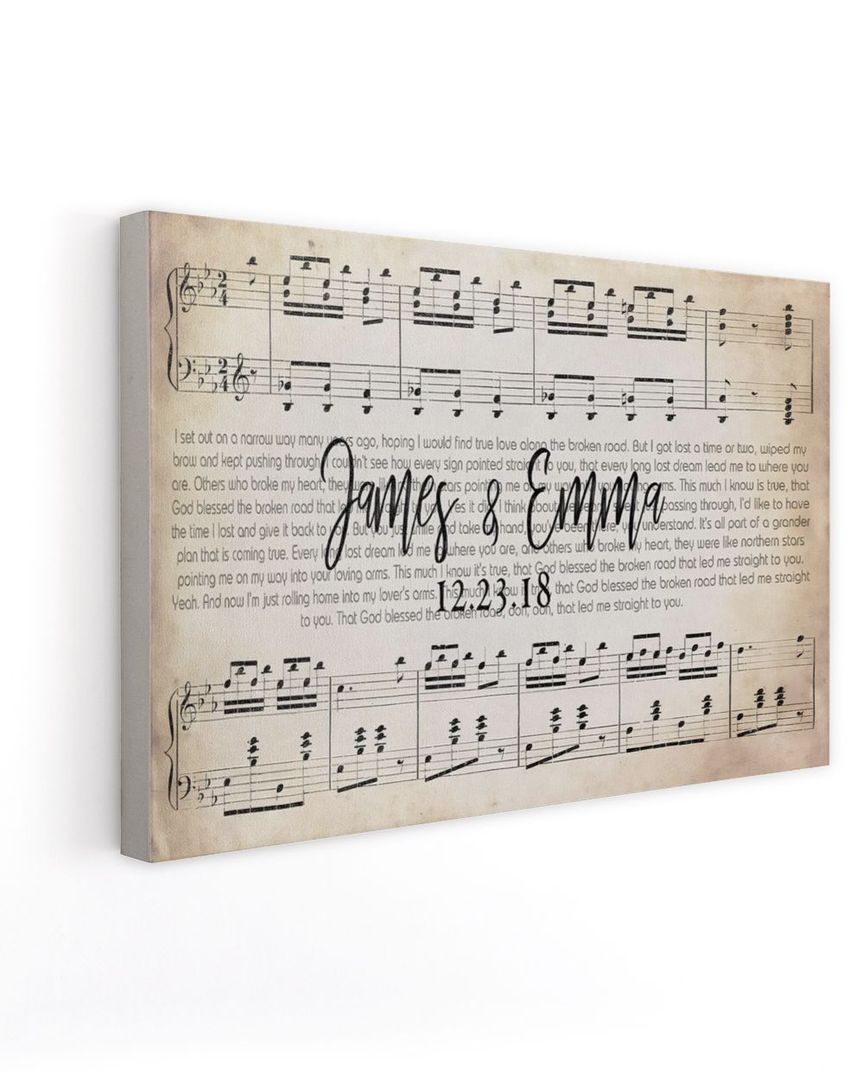 Personalized Custom Song Lyrics Prints Canvas CS75 | Tom Ho Designs ...