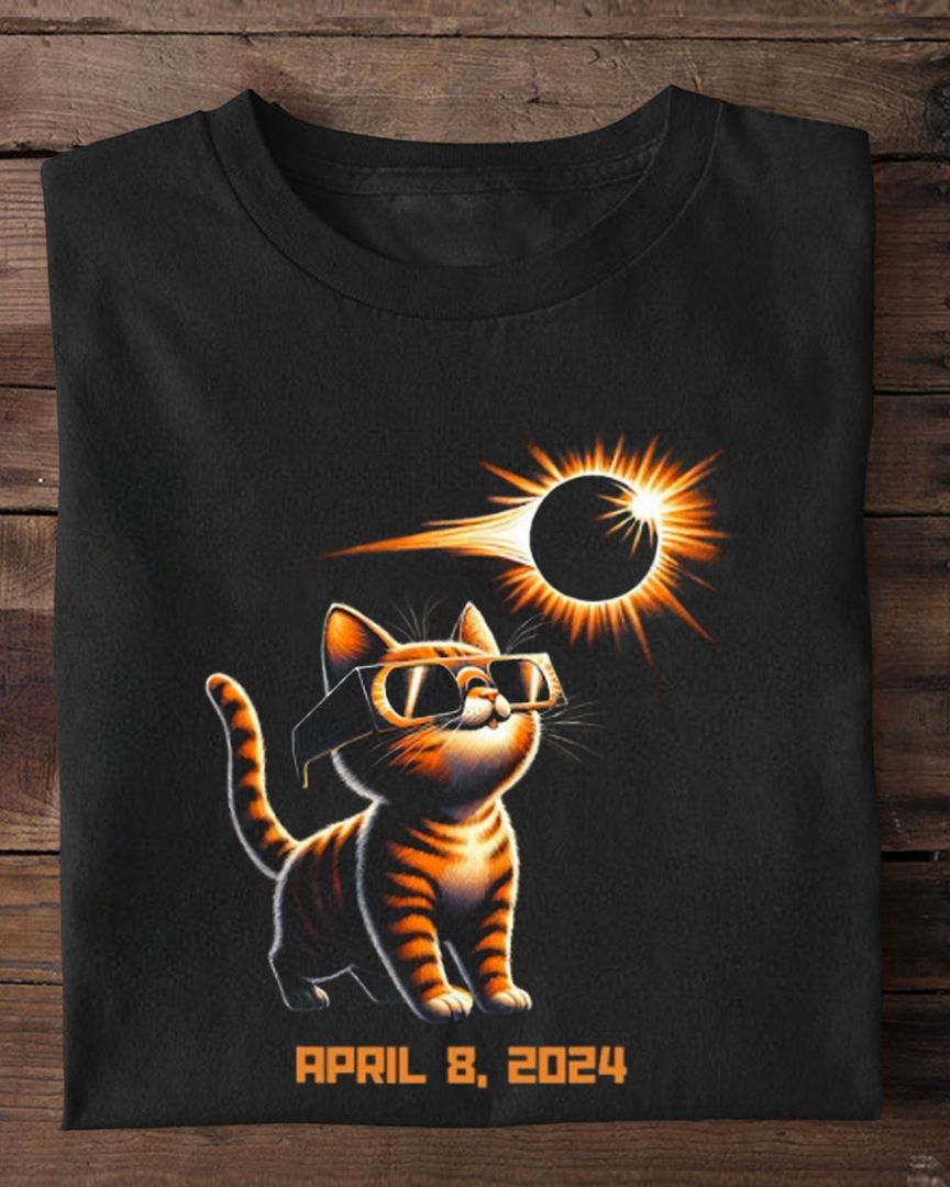 Total Solar Eclipse 2024 Cat Light Black Total Solar Eclipse | H2T STORE
