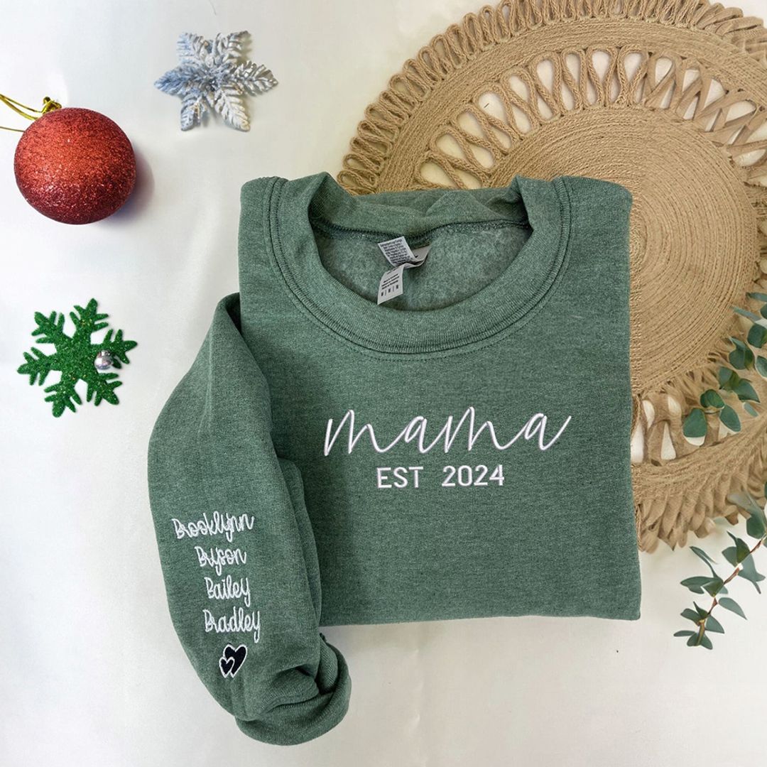Personalized Mama Embroidered Sweatshirt EB44