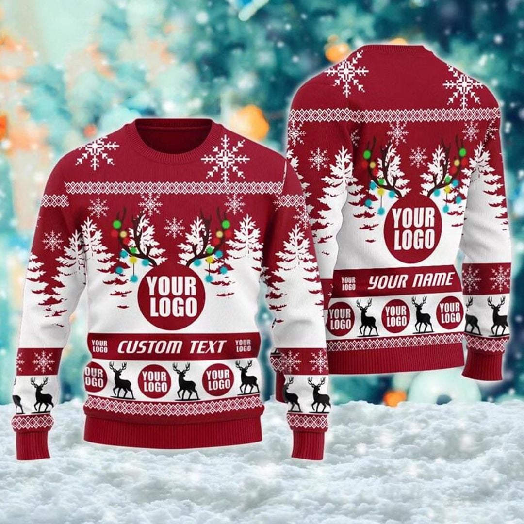Personalized Company Logo Ugly Christmas Sweater US33 | Tom Trending ...