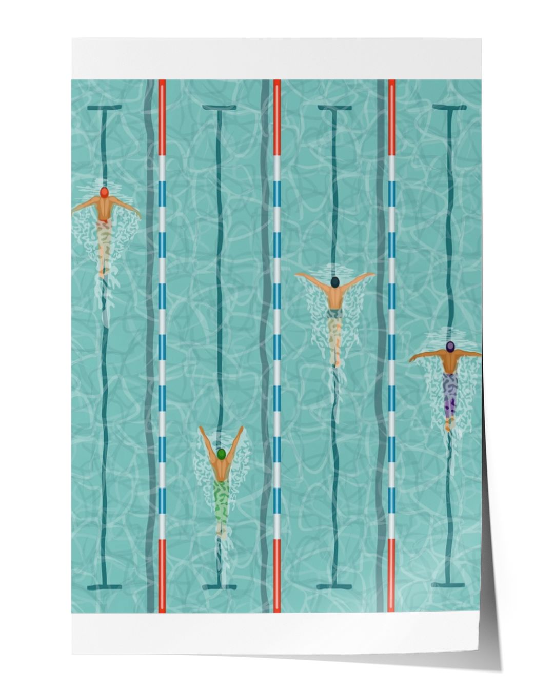 swimmers in swimming pool poster