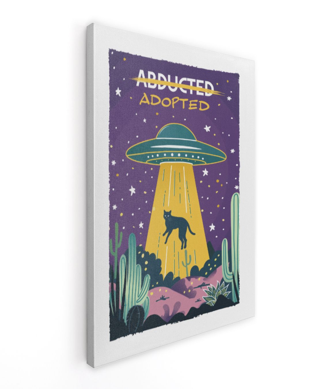 Adopted Black Cat Abduction Art Print | Roots Inked