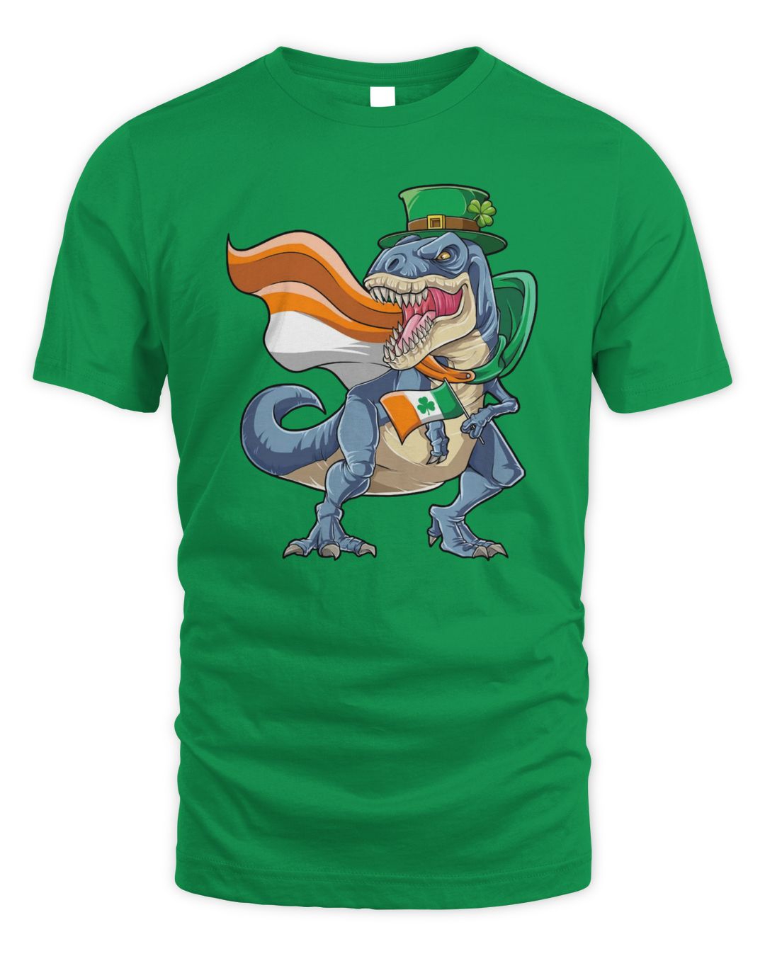 Dinosaur T rex Irish Flag