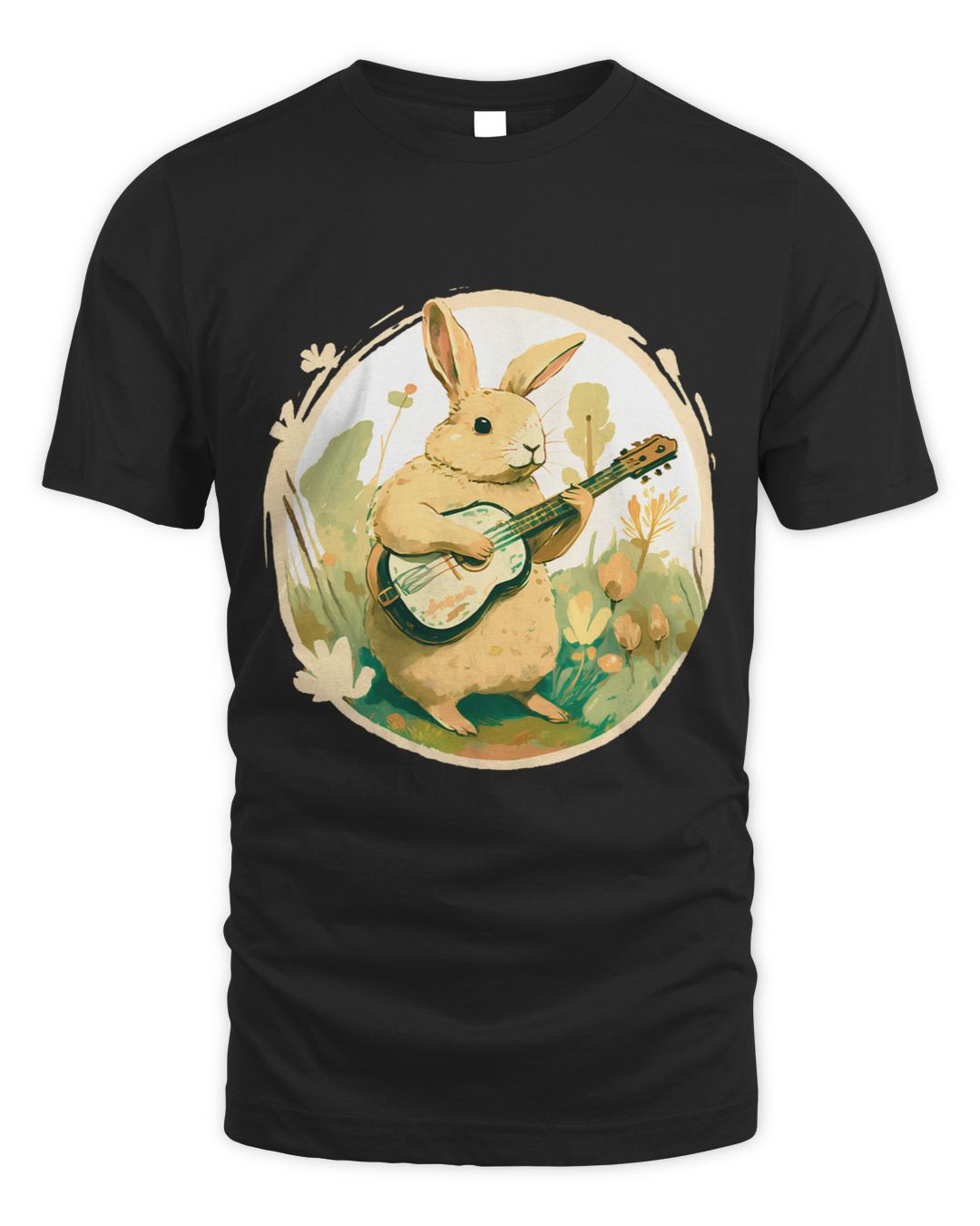 Cottagecore Aesthetic Bunny Playing Guitar Easter Guitarist