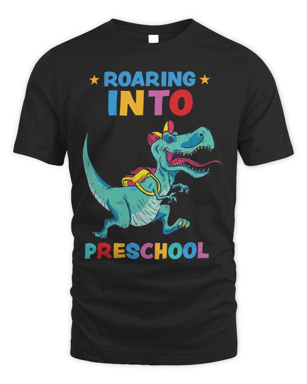 Kids Roaring Into Preschool T Rex Tshirt