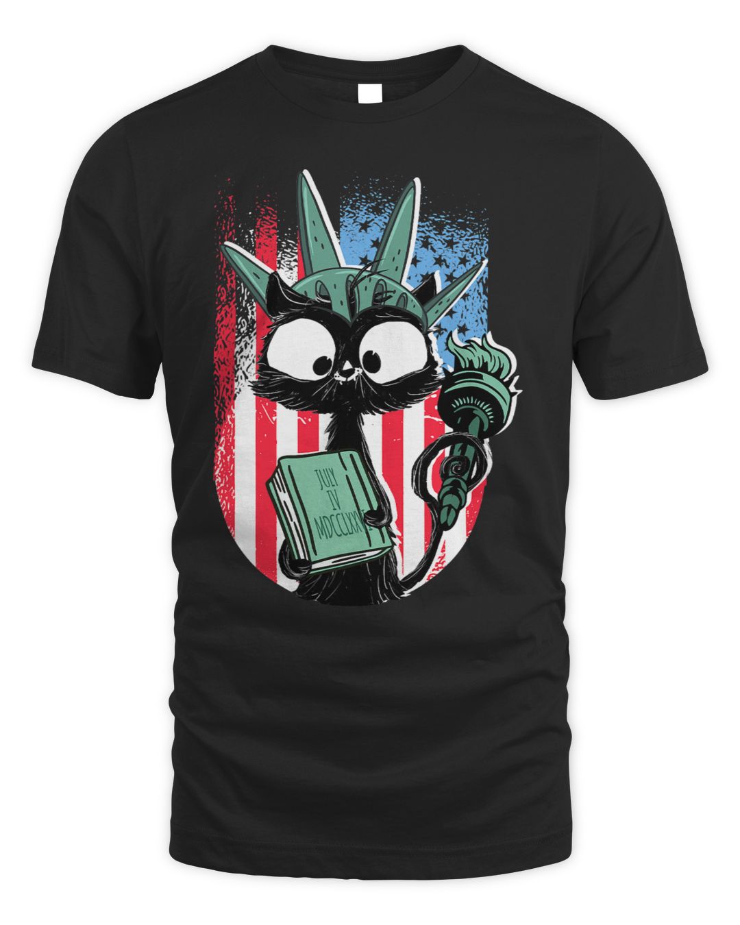 Funny Statue of Liberty Cat Liberkitty 4th July Black Cat