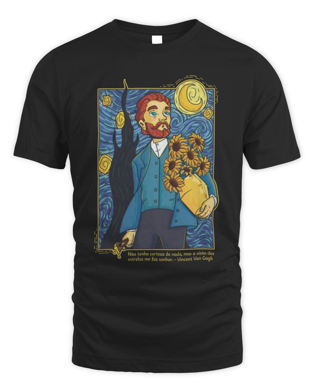 Art Vincent Van Gogh Inspired Starry Night with Quote Classic Merch