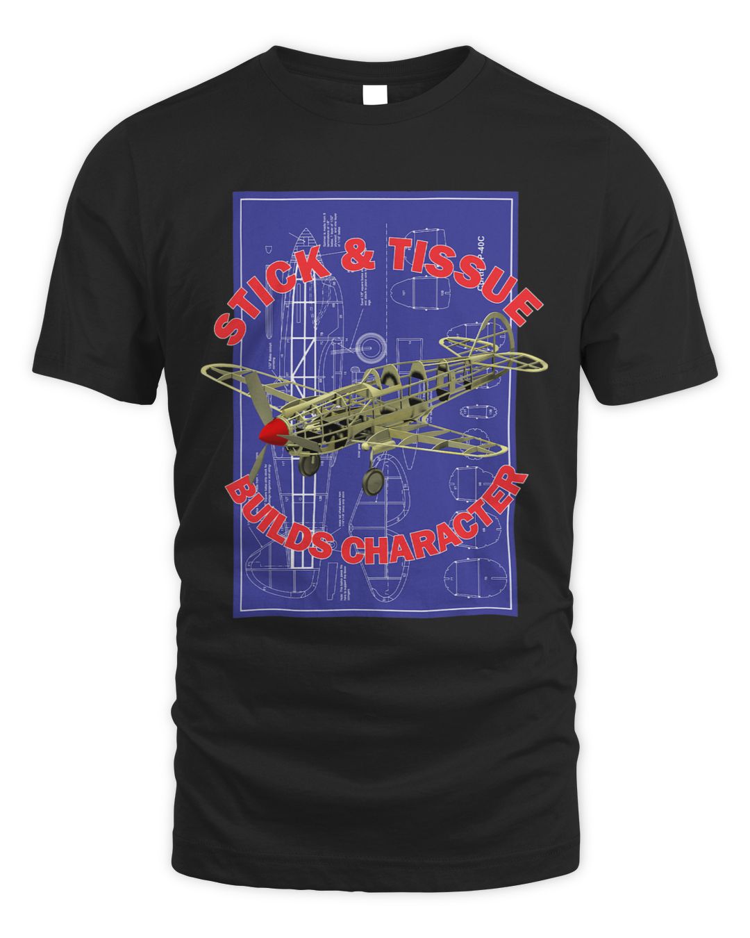 Stick Tissue Builds Character Model Plane Hobby T Shirt