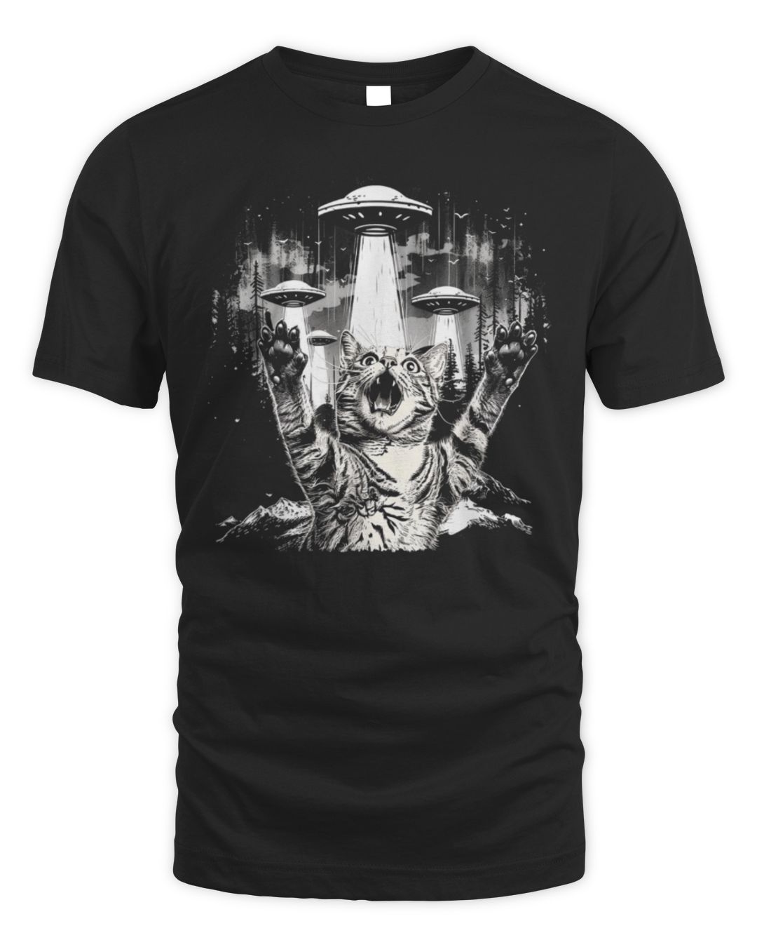Cute Cat Ufo Alien Cats Graphic Men Women TShirt Unisex Standard T-Shirt