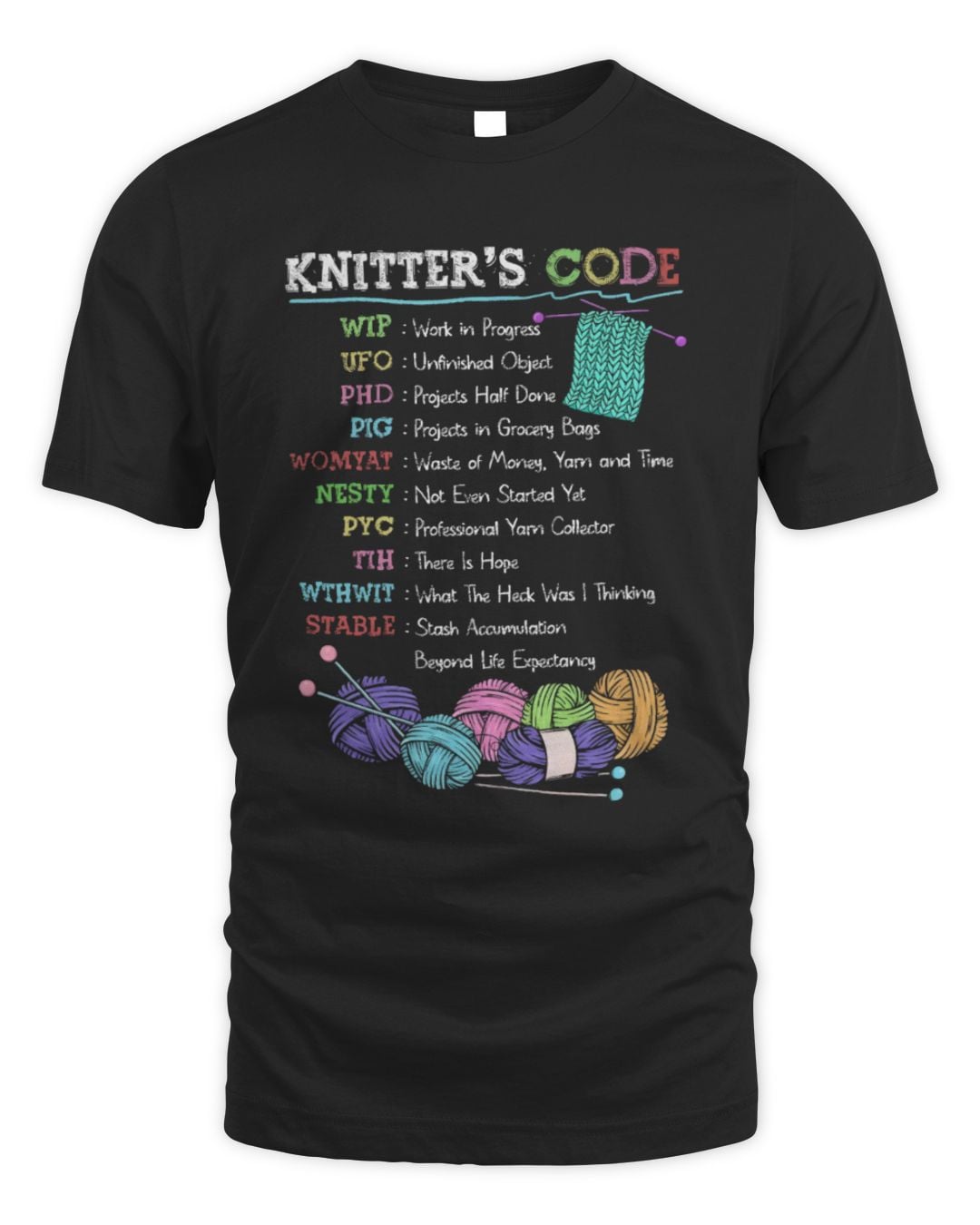 Knitter's Code T-Shirt, Crochet T-Shirt, Knitting Shirt, Knit Gift ...