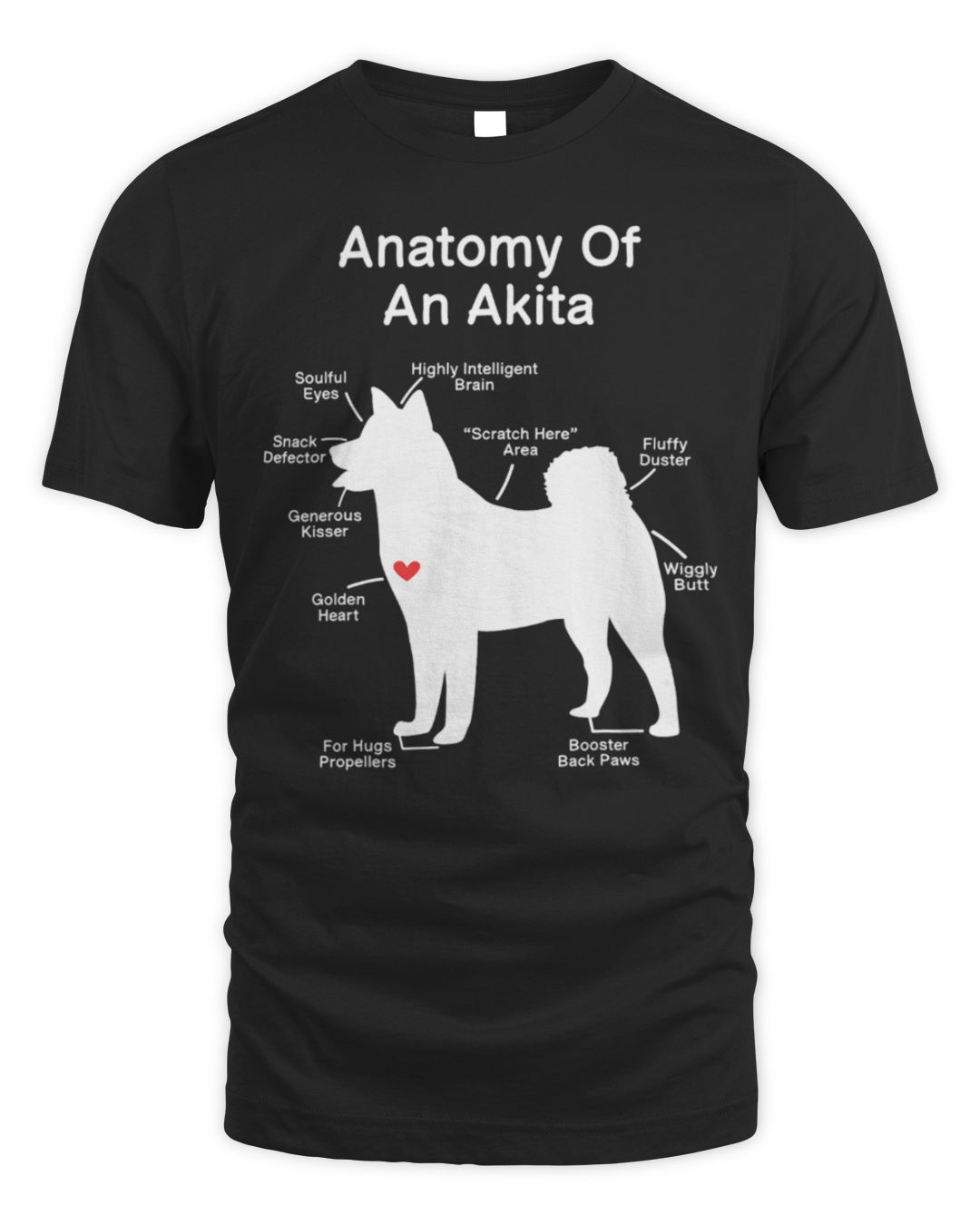 Anatomy Of An Akita, American Akita Inu T-Shirt