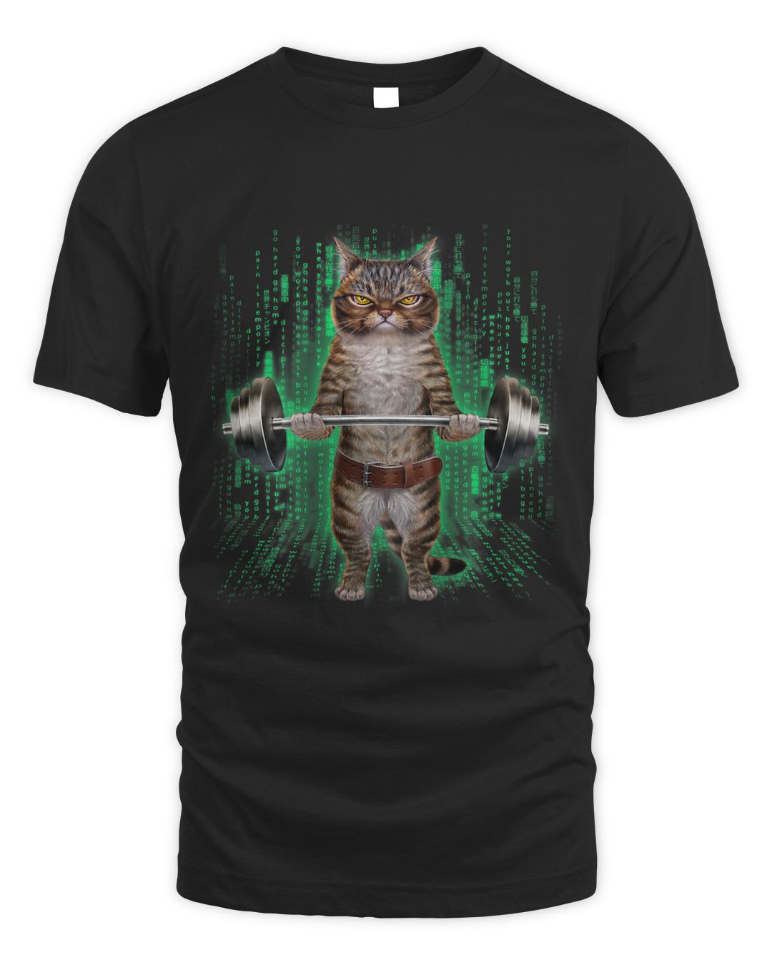 Tabby Cat Weightlifting In Cyber Fitness Gym Senprints