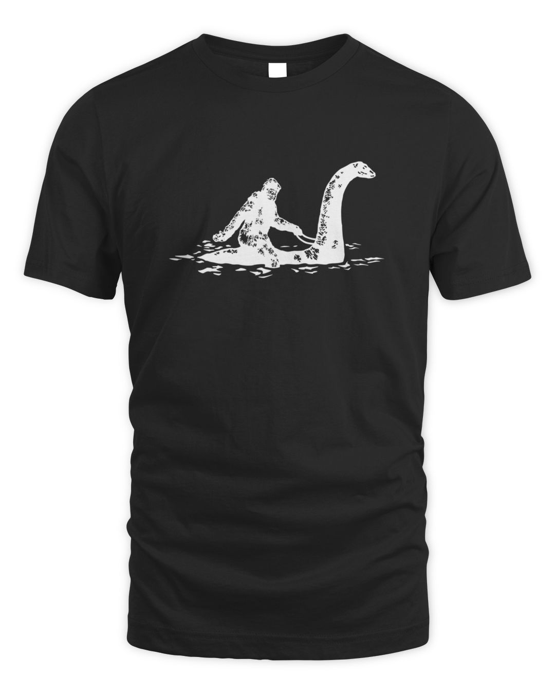 Bigfoot Sasquatch Riding The Loch Ness Monster Funny T-Shirt Unisex ...