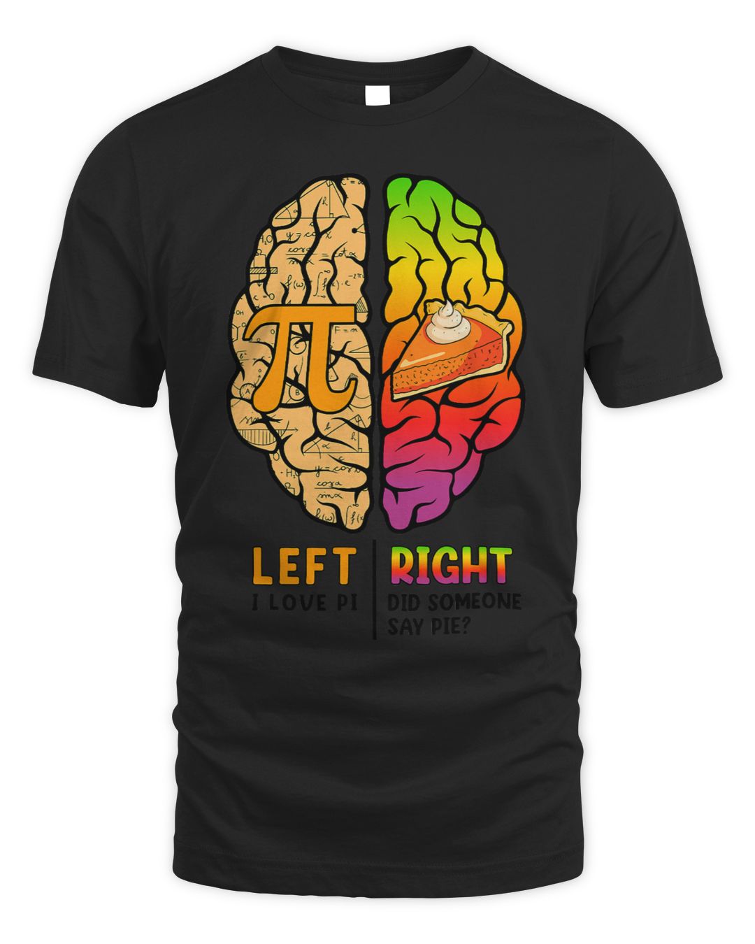 Funny Left Brain Right Brain Pi Day For Math Student Teacher | teecodo