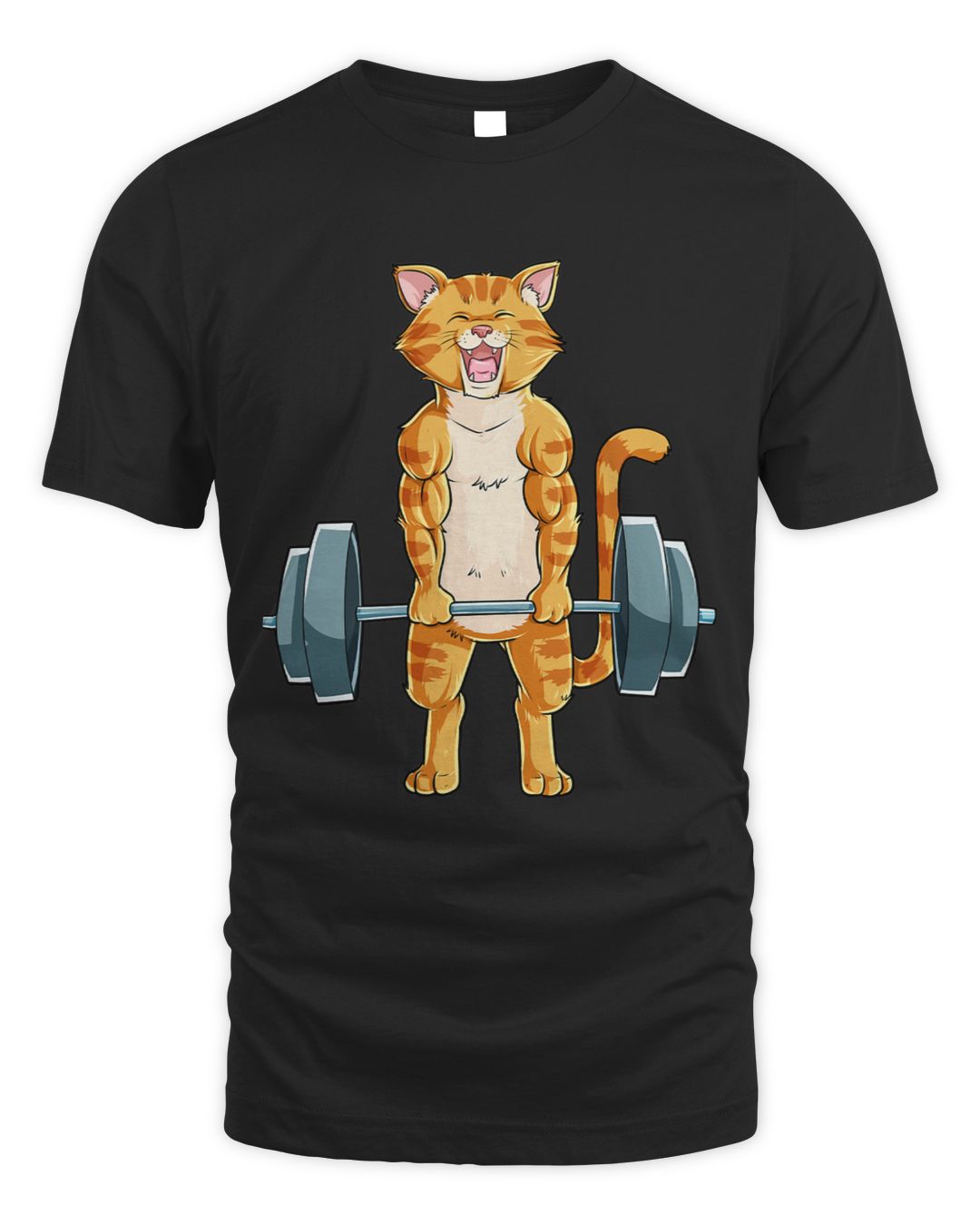 Cat Deadlift Powerlifting Fitness Gym Lifting Weights Tee | SenPrints