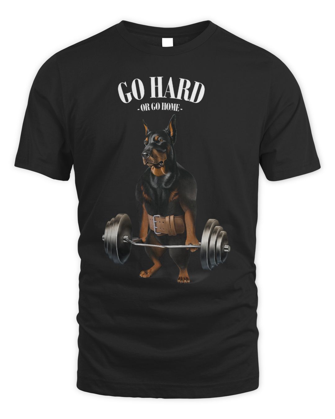 Doberman Dog Muscle Training with Barbell Shrug Bar Fitness