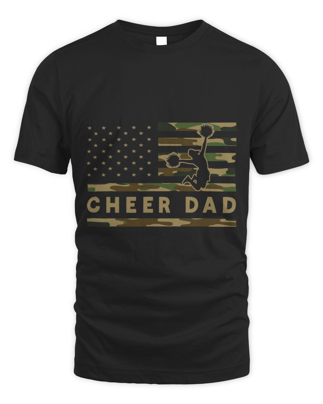 American Flag Cheer Dad Cheerleading Cheerleader Cheer T-Shirt
