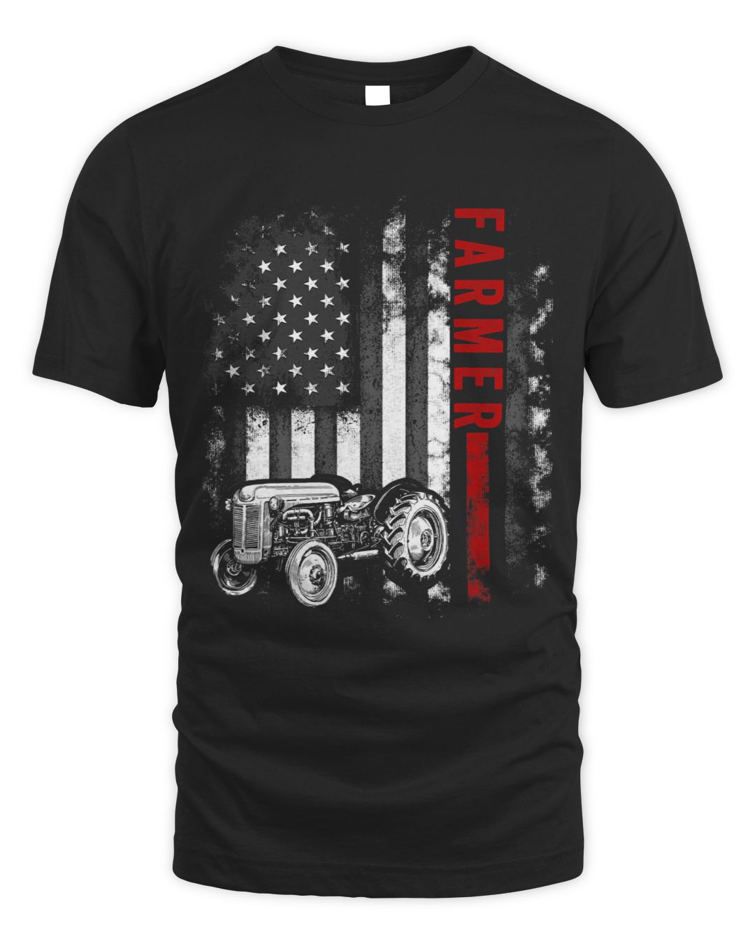 American Flag Farm Tractors Vintage Patriotic Farming Farmer T Shirt