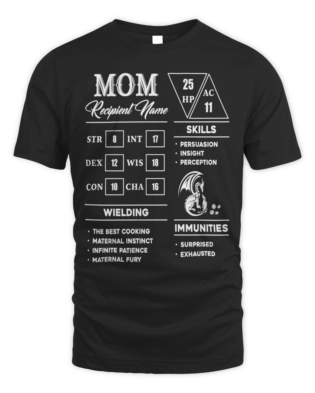 Mom Character Sheet | Dungeons and Dragons Shirt | DND Shirt | Dungeons ...