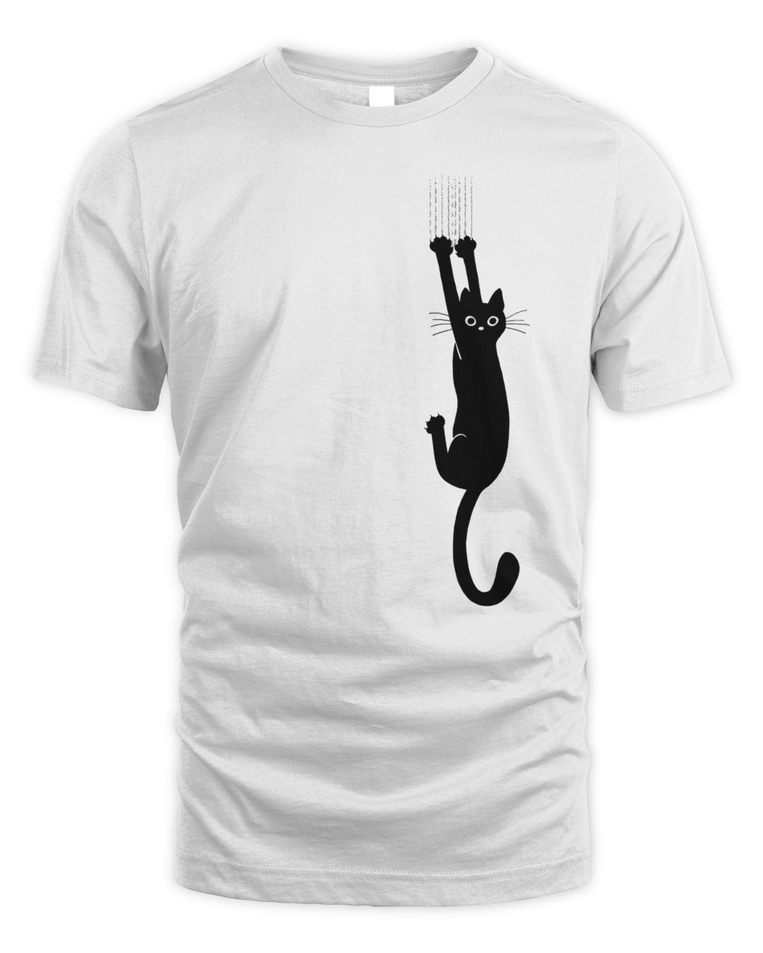 Black Cat Holding On Funny Cat Lovers Gift Tee