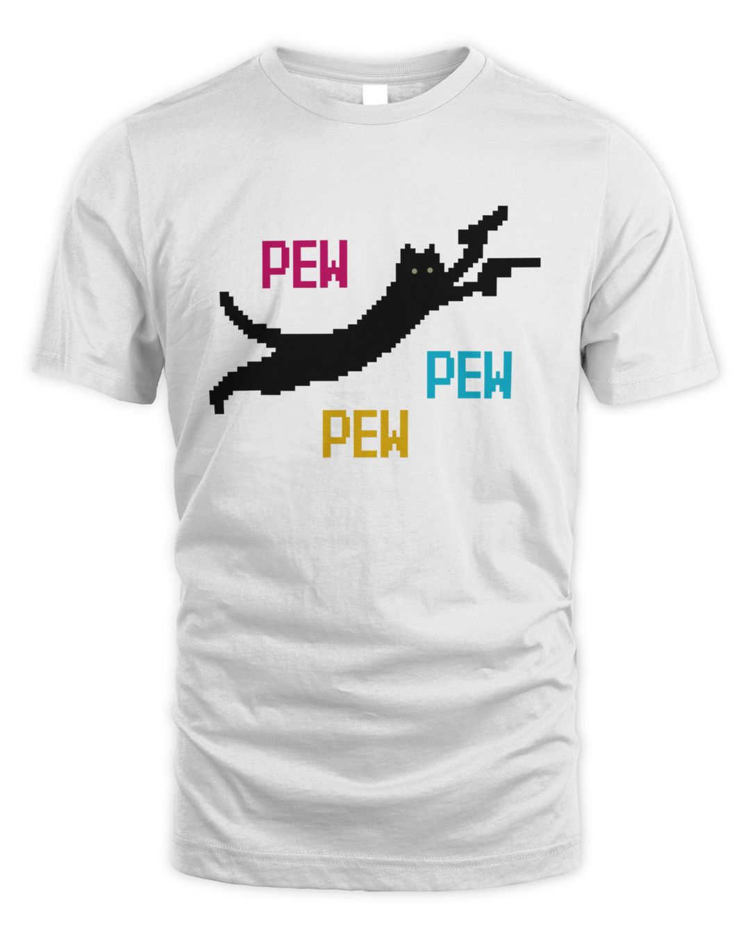 Cat Gun Pew Pew Pew Pixel Art shirt | SenPrints