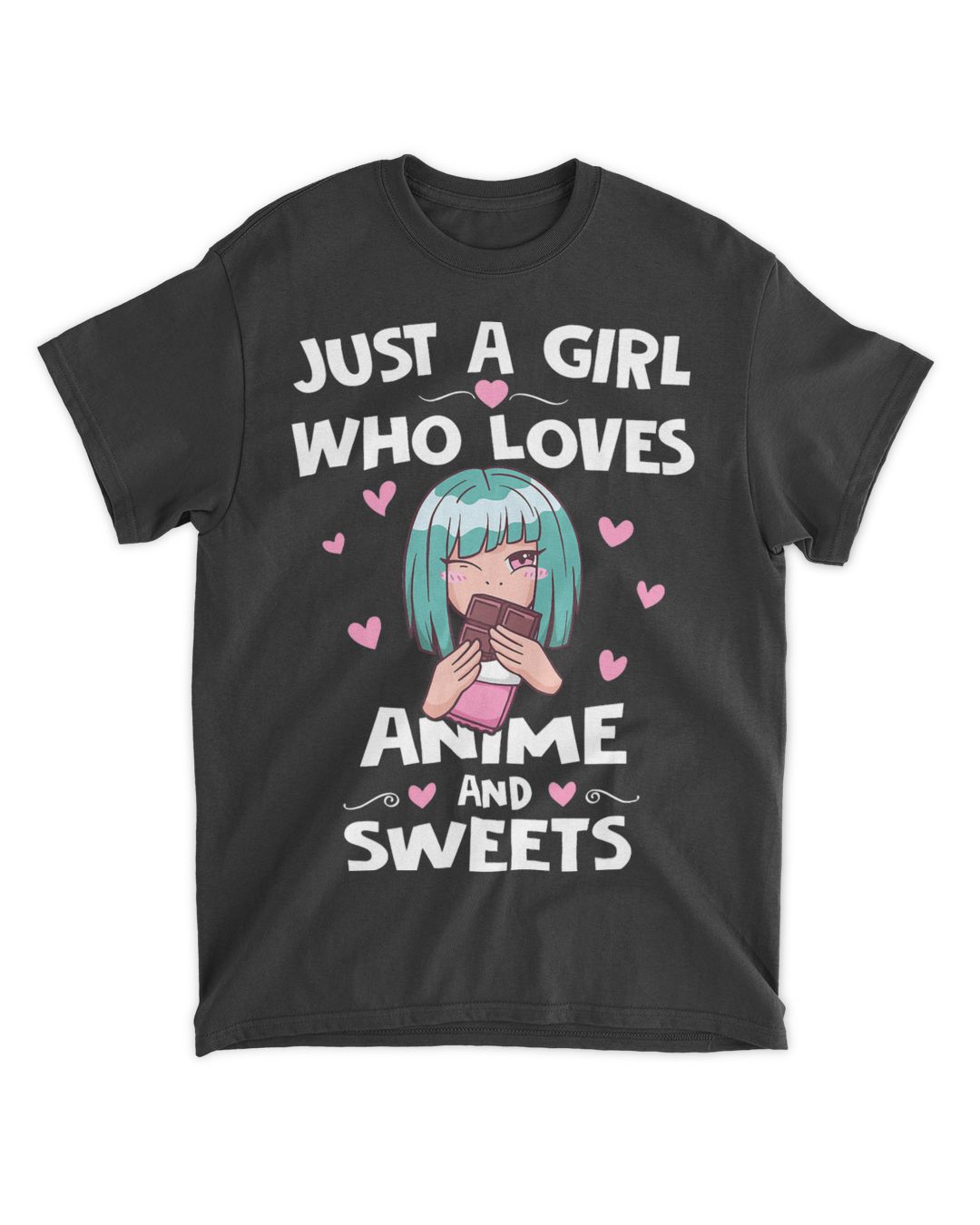 Anime Girl Likes Sweets Japan Kawaii Manga Animation Unisex Standard T ...
