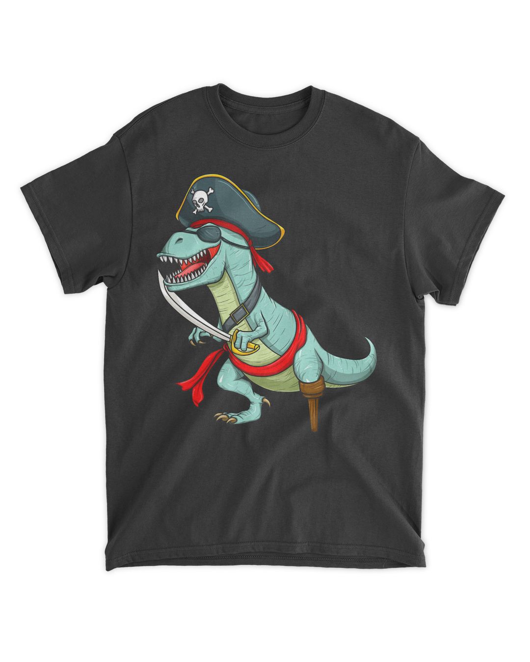 Pirate Dinosaur T Rex Funny Tyrannosaurus Halloween Costume T-Shirt