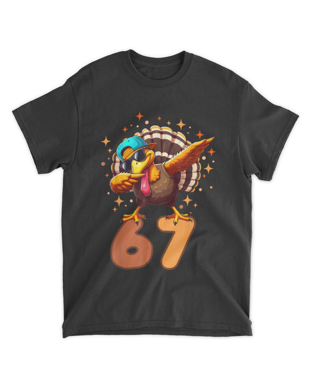 Funny Turkey Dab 67 Thanksgiving T-Shirt | Six Seven Meme Brainrot 6 7 ...