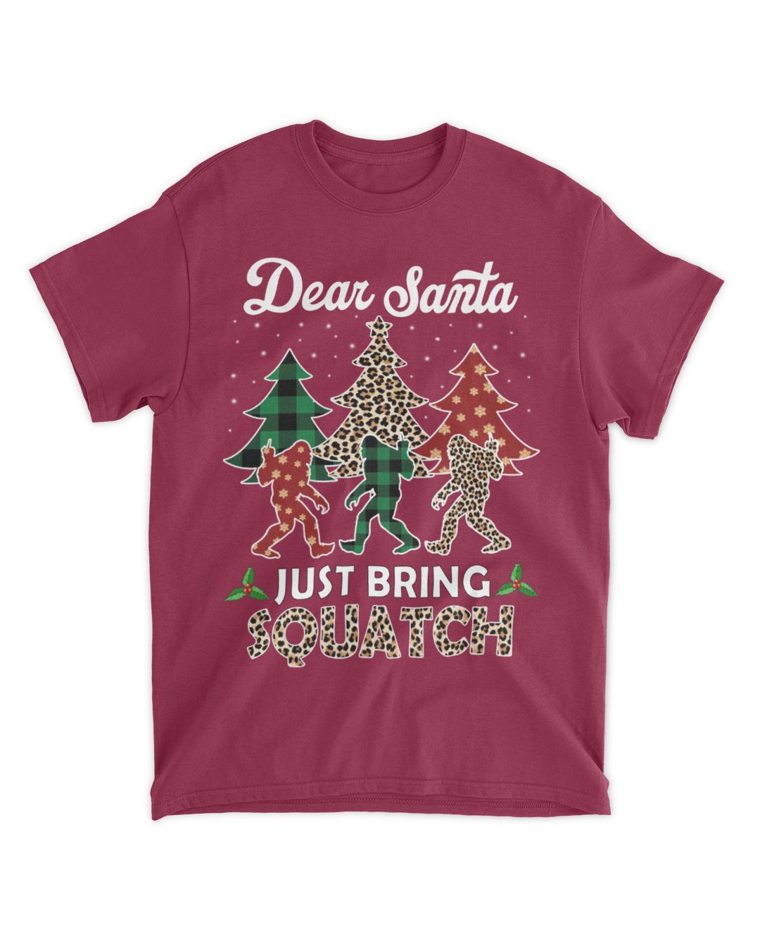 Dear Santa Just Bring SQUATCH Christmas T-Shirt - Hiking ( Hiking Trails ) | Personaish