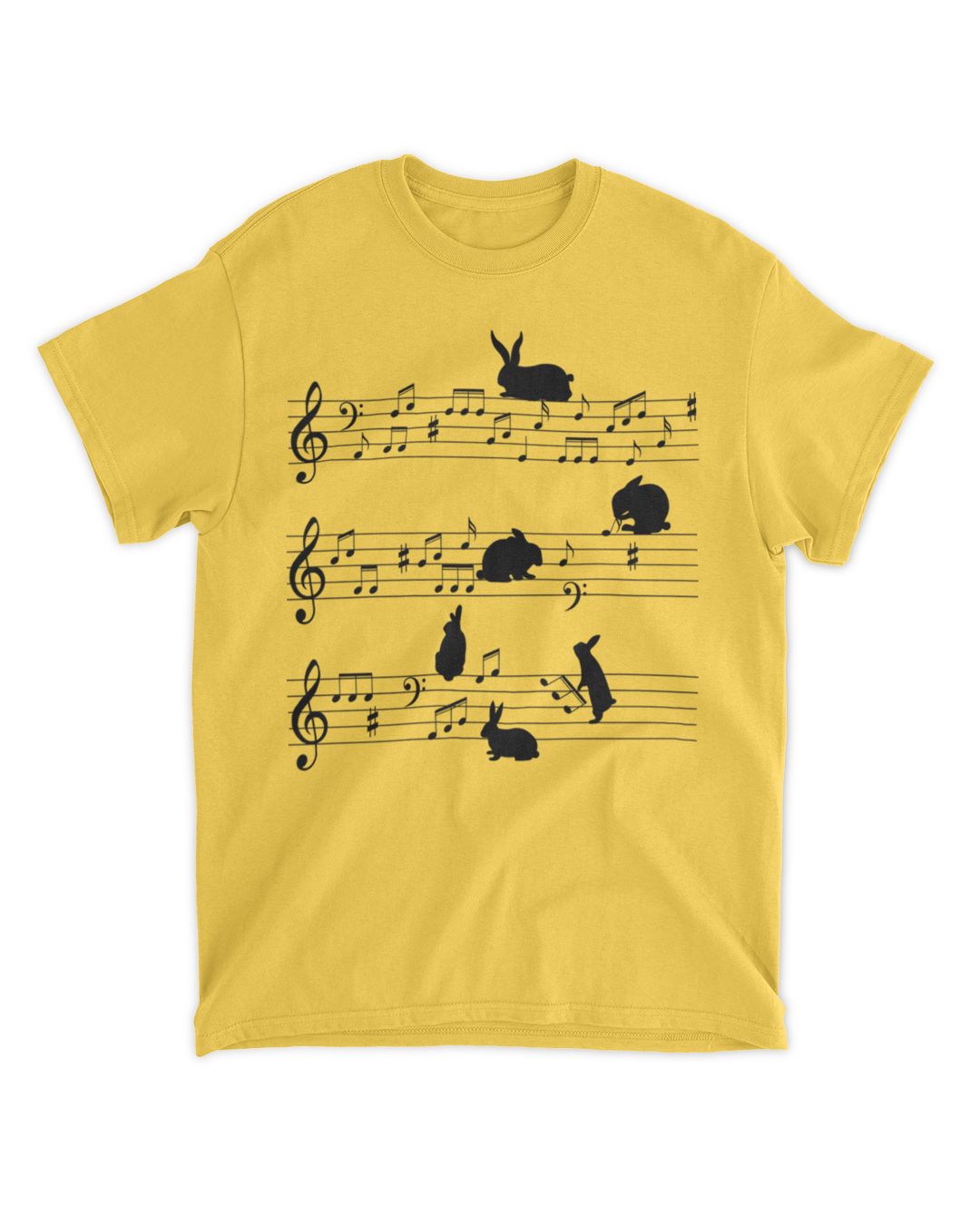 Cute Bunny Rabbit Playing Music Notes