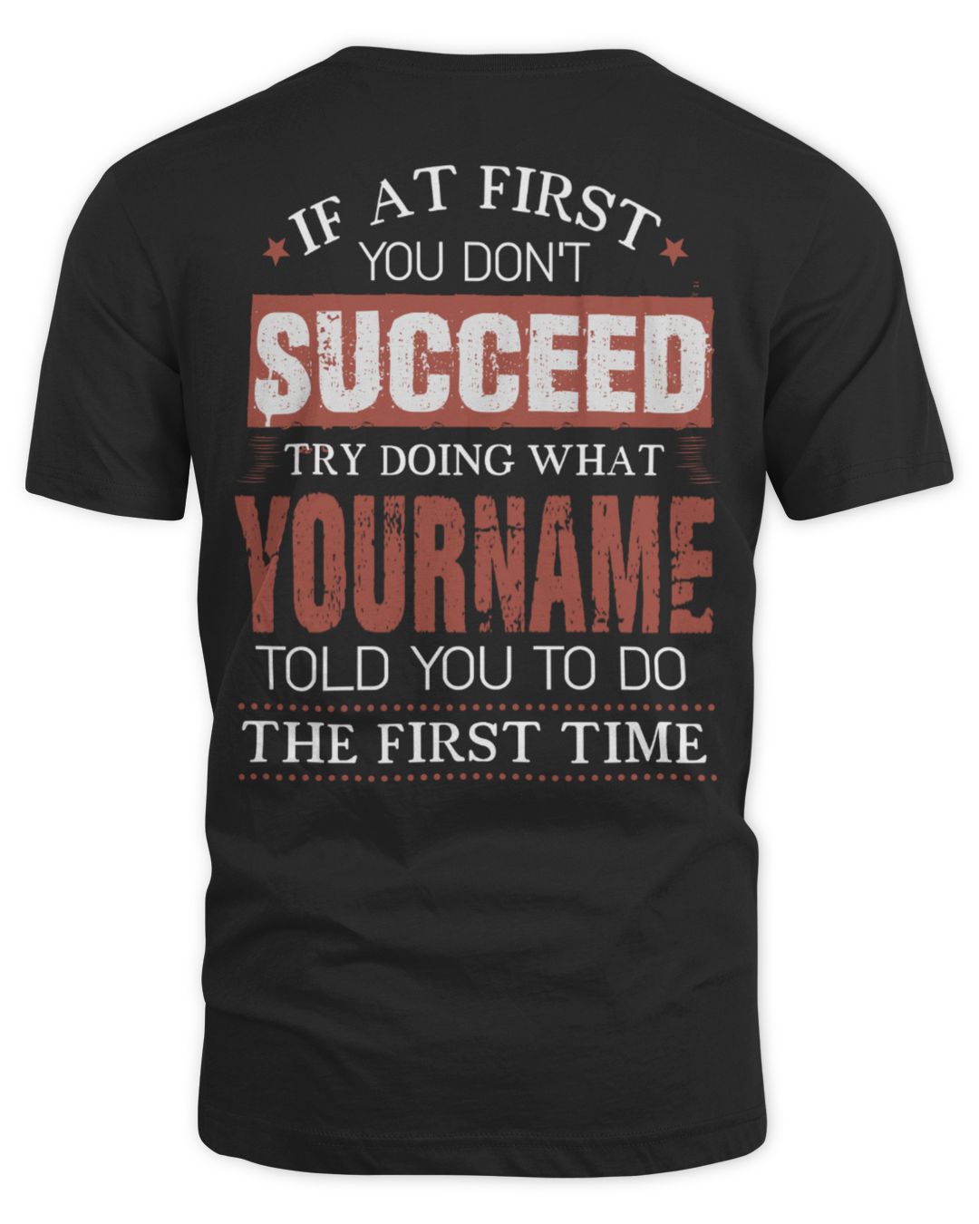 If at First You Don't Succeed, Try Doing What [Your Name] Told You ...