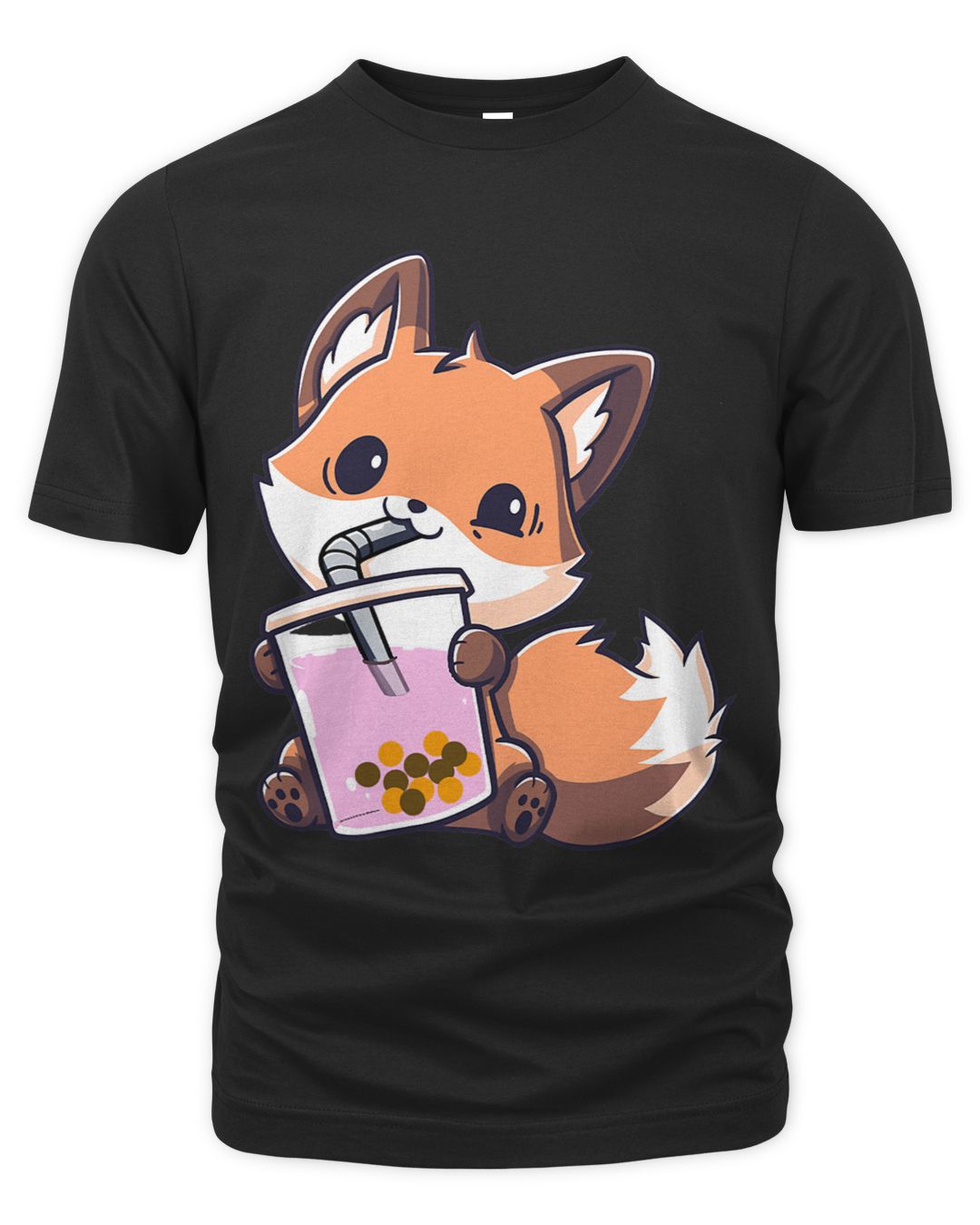 Boba Fox Shirt Drinking Cute Kawaii Japanese Foxy Anime | Quoteniche