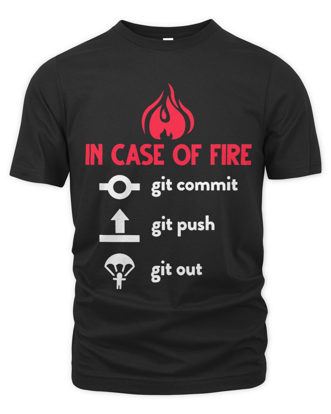 In Case of Fire Git Commit Git Push Git Out Funny Programmer