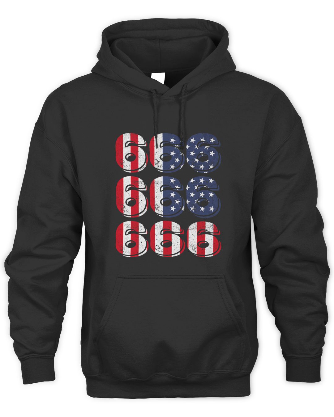 Patriotic Satan American Flag Occult Pentagram Baphomet 666 Unisex Hoodie