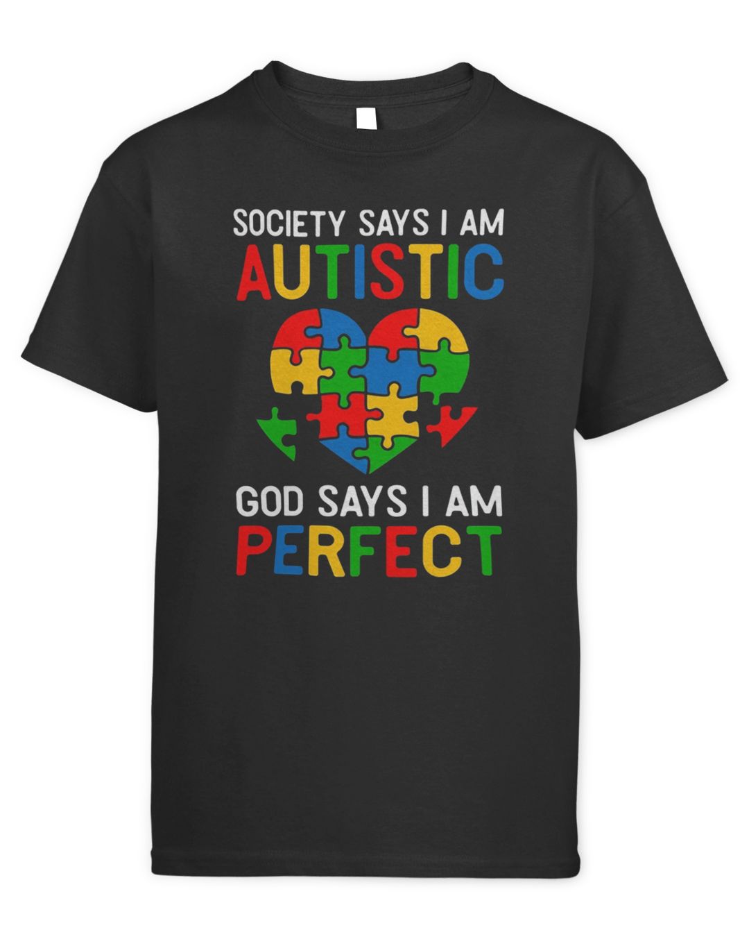 Society Says I'm Autistic God Says I'm Perfect Kids Standard T-Shirt