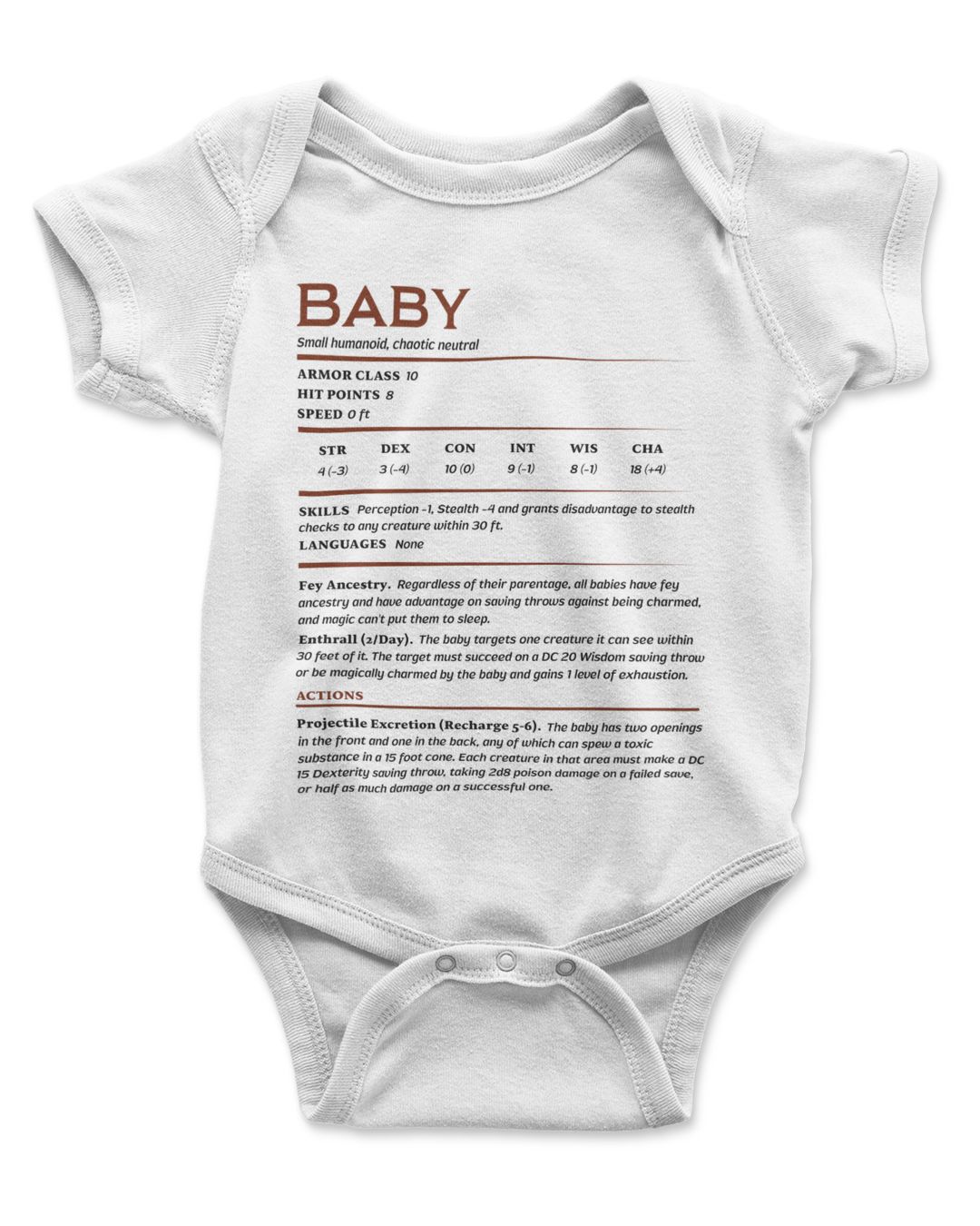 Baby Character. Dungeons and Dragons, DnD, RPG Gift, Dungeon Master Shirt