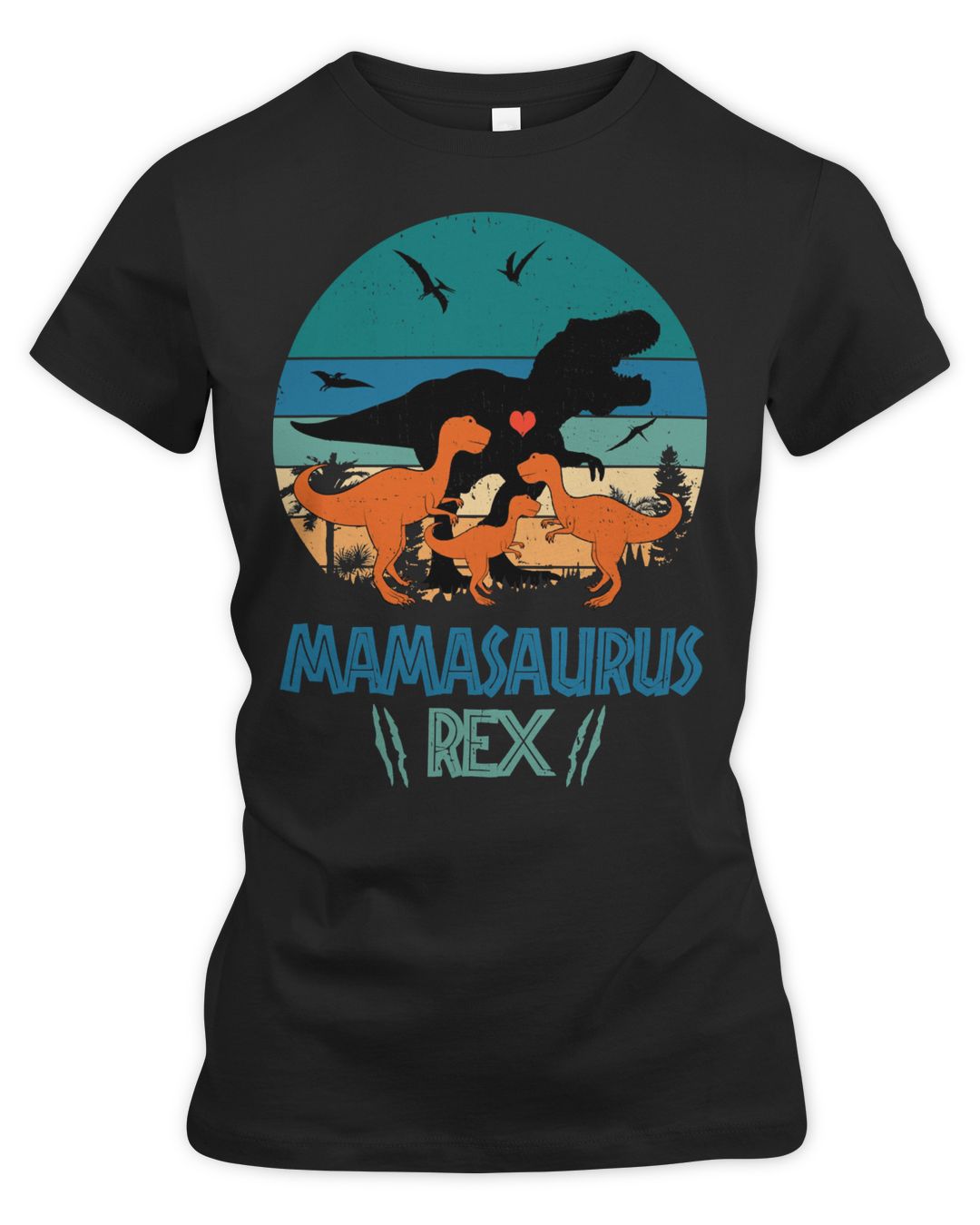 Dinosaur Dino Mamasaurus rex Dinosaur 3 Kids Retro Vintage T Rex Saurus