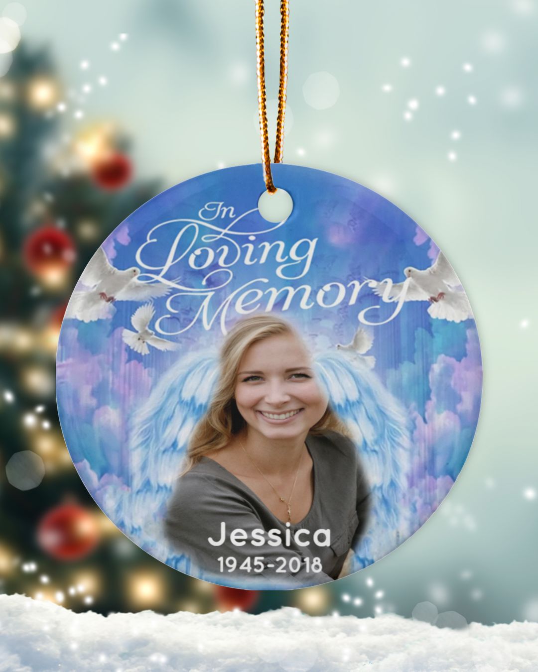 Personalized Custom Photo Memorial In Loving Memory Ceramic Ornament ...