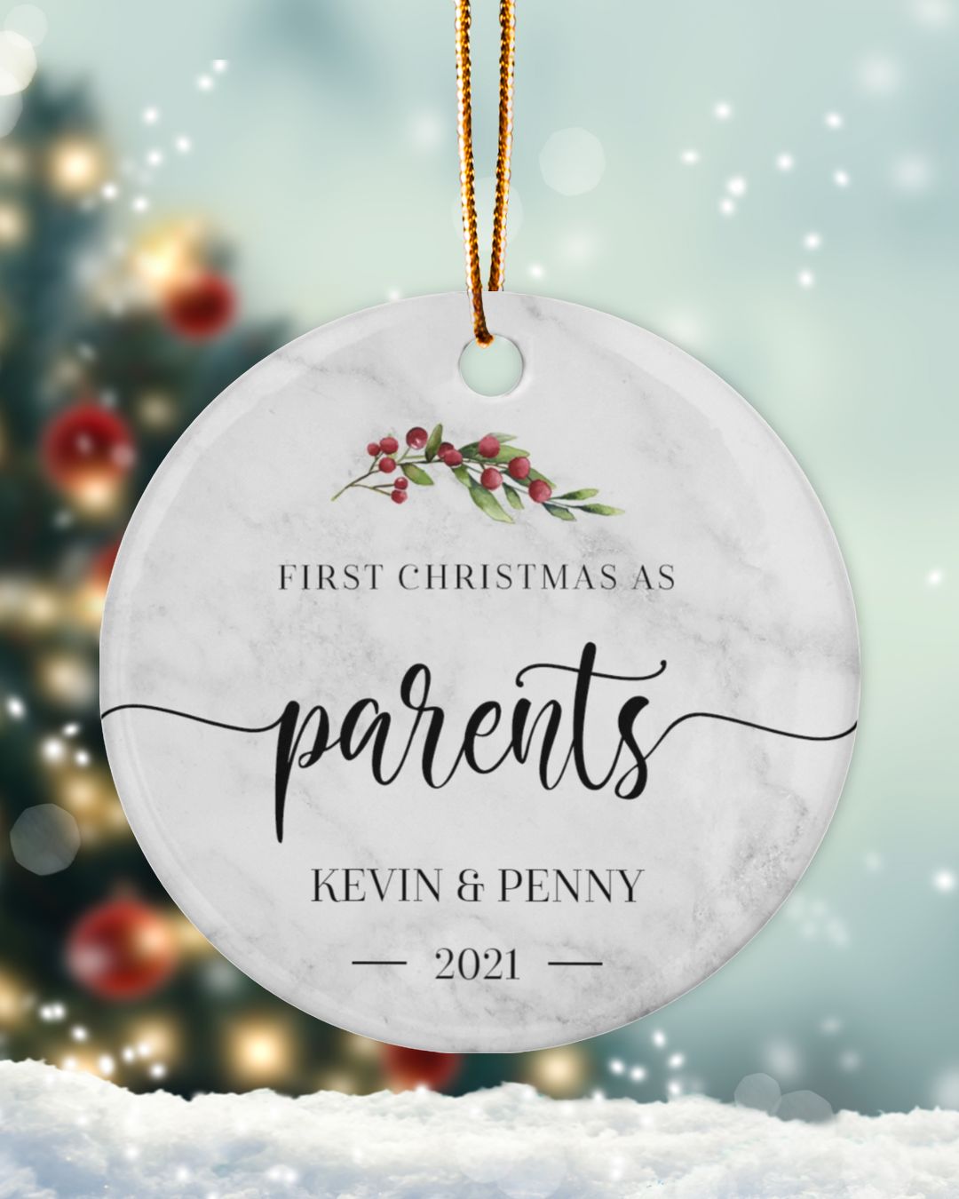 First Christmas as Parents With Name and Year | Newlywed Couple | First ...