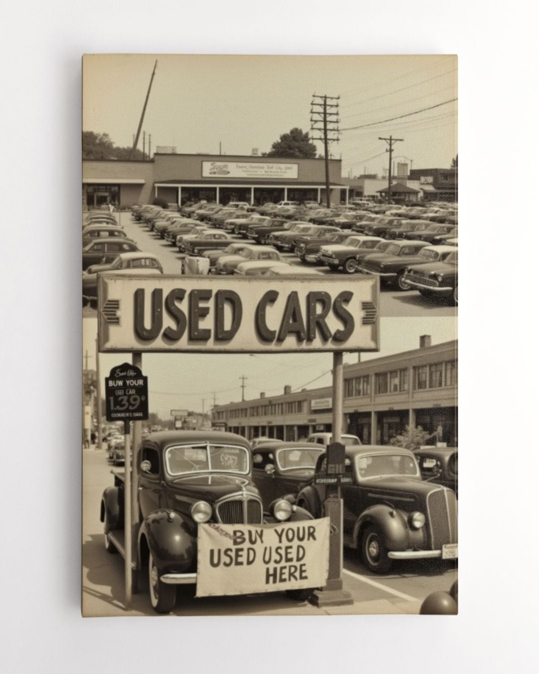 Vintage Car Dealership Wall Art
