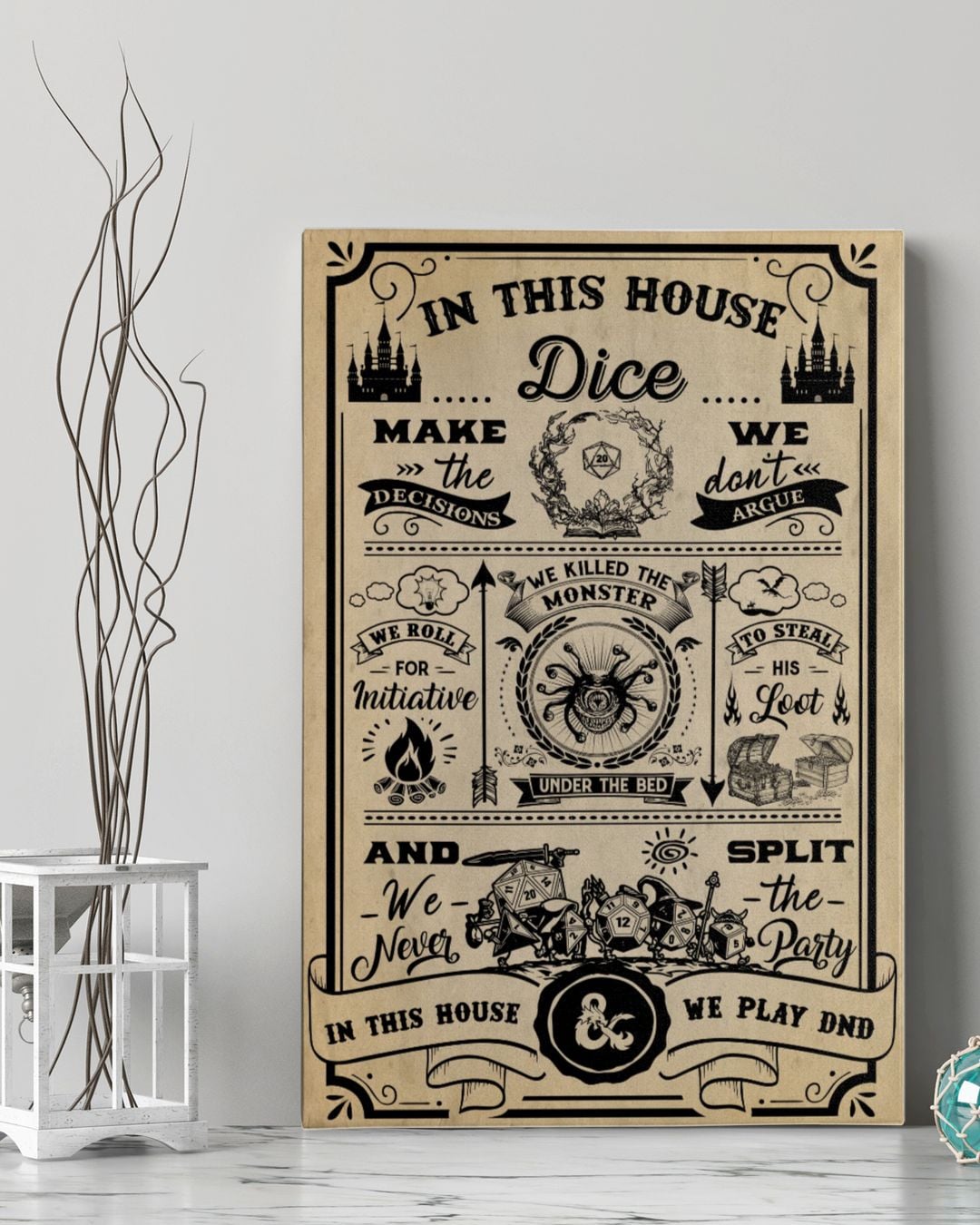In This House We Play D&D Poster V2, DnD Poster, DnD Wall Art, Dungeons ...