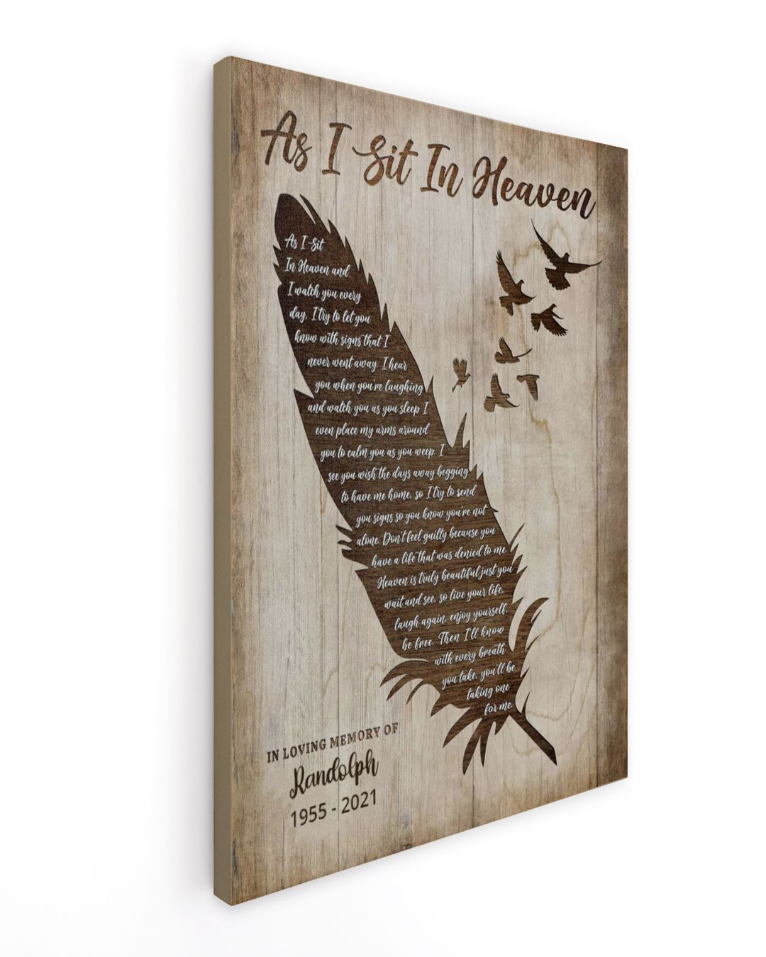 Personalized Custom As I Sit In Heaven Poem Memorial Canvas Art FC18 ...