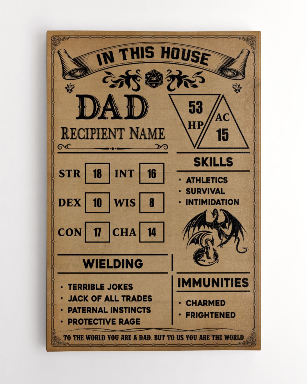 Dad Character Sheet | Dungeons and Dragons Canvas | Dungeons and ...