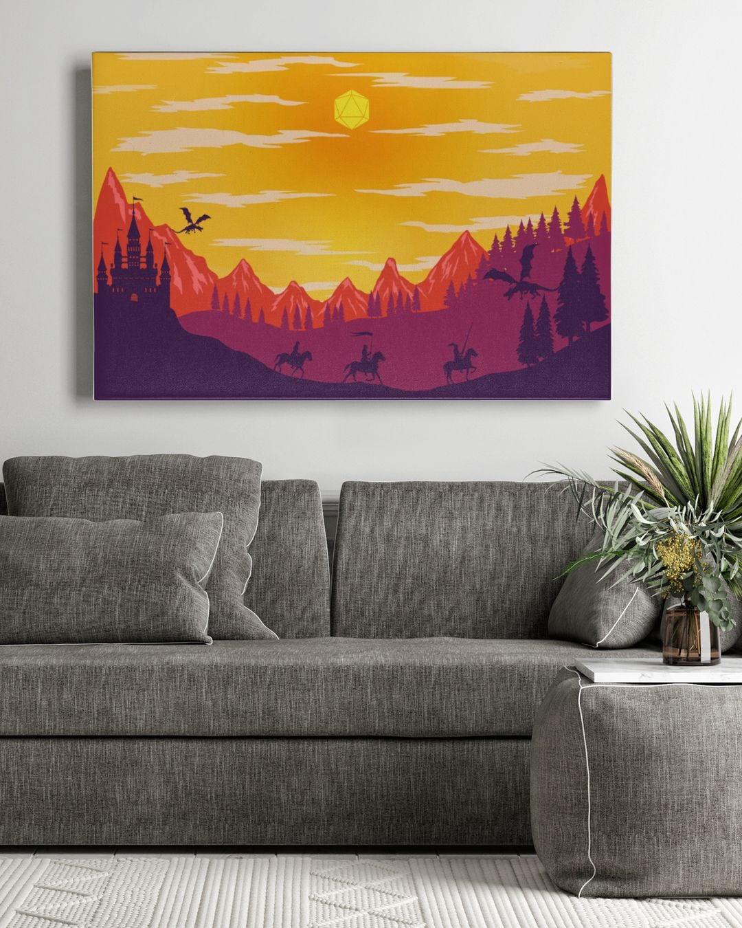 I Love D&D, DnD canvas, DnD Wall Art, Dungeons and Dragons Print