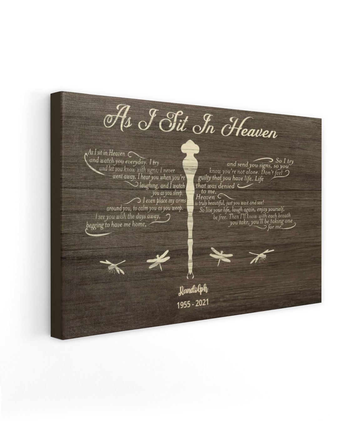 Personalized Custom As I Sit In Heaven Poem Memorial Canvas Art FC15 ...