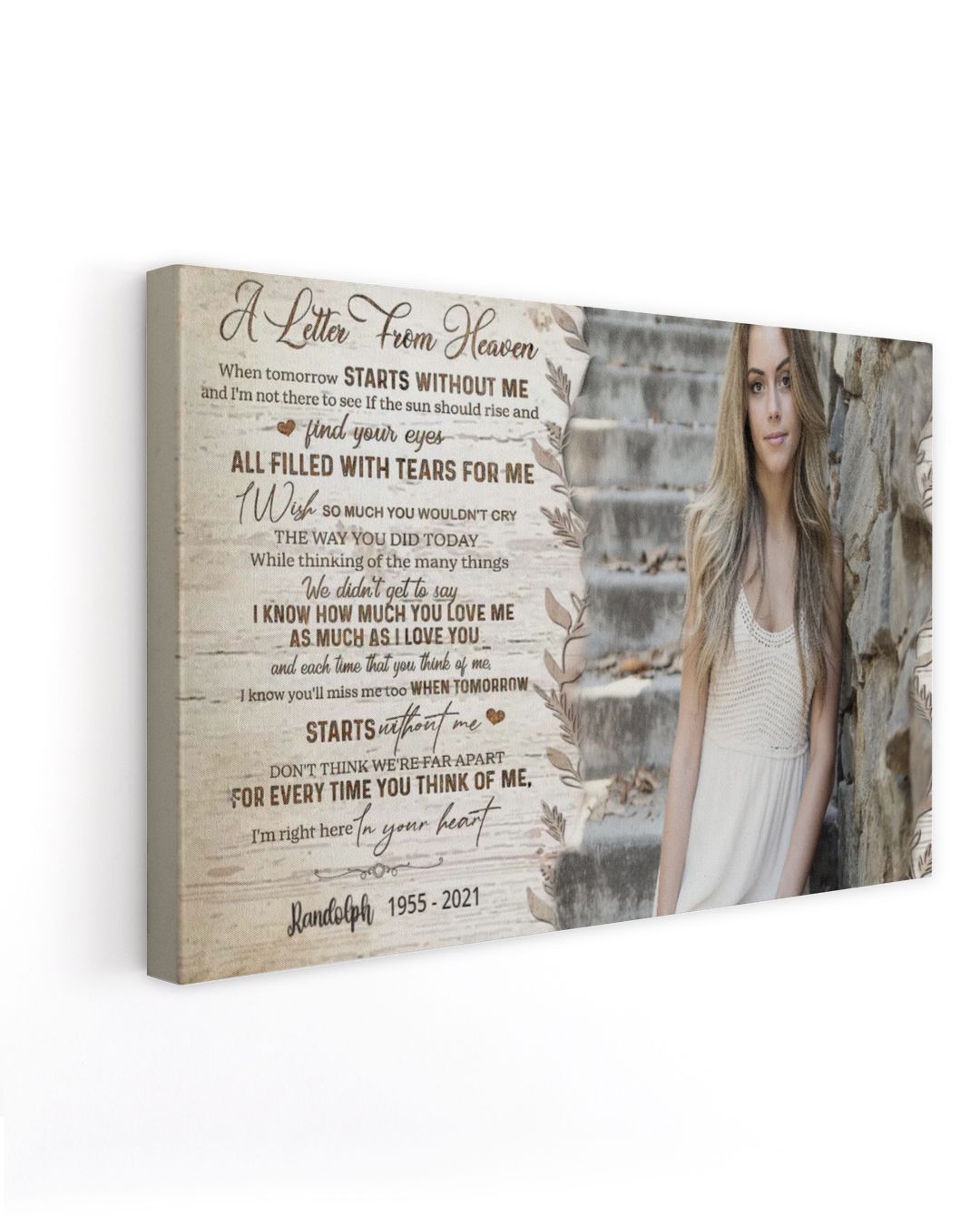 Personalized Custom A Letter From Heaven Memorial Canvas Art FC78