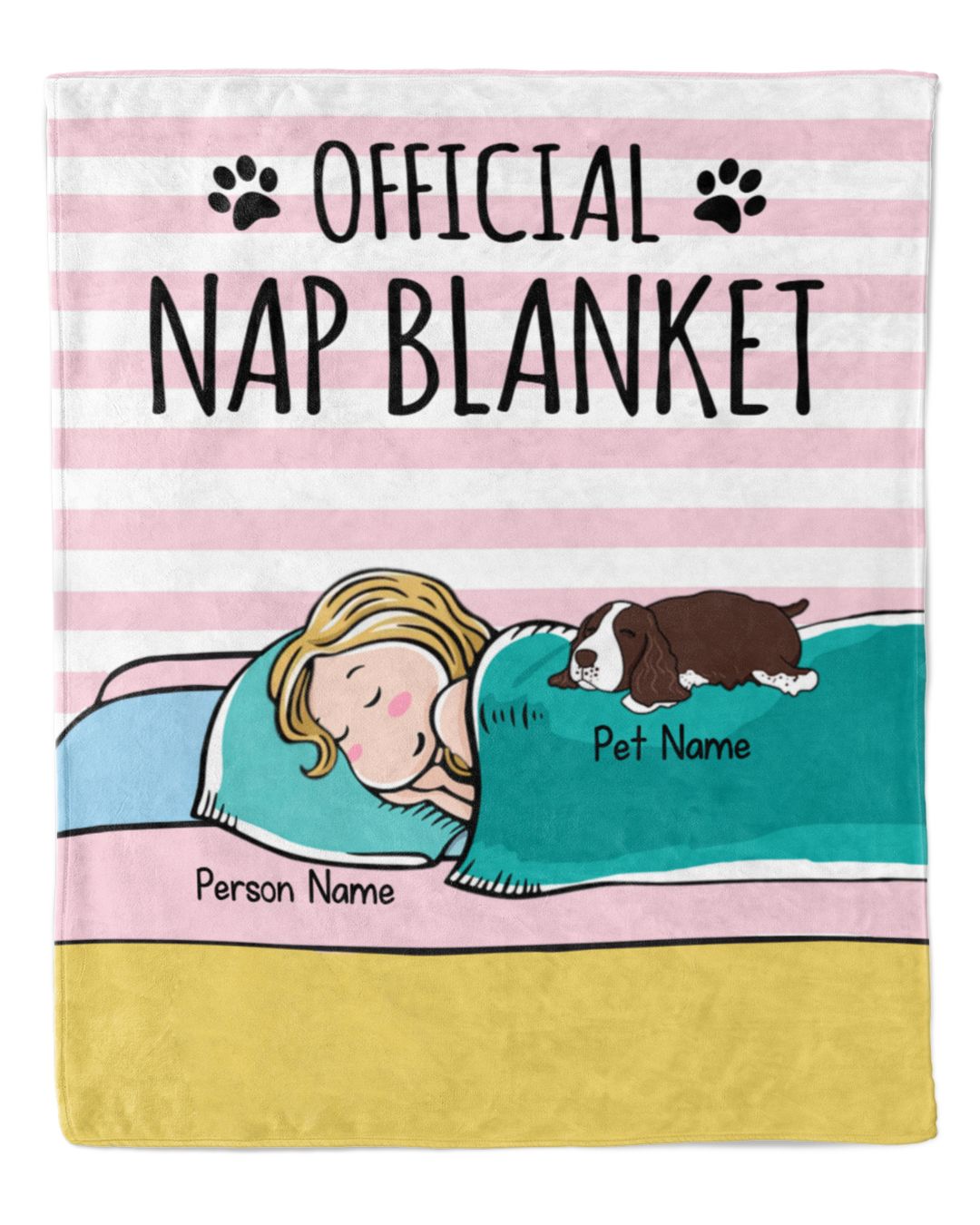 Official Nap Blanket Dog, Cat Personalized Blanket Cozy Plush Fleece ...